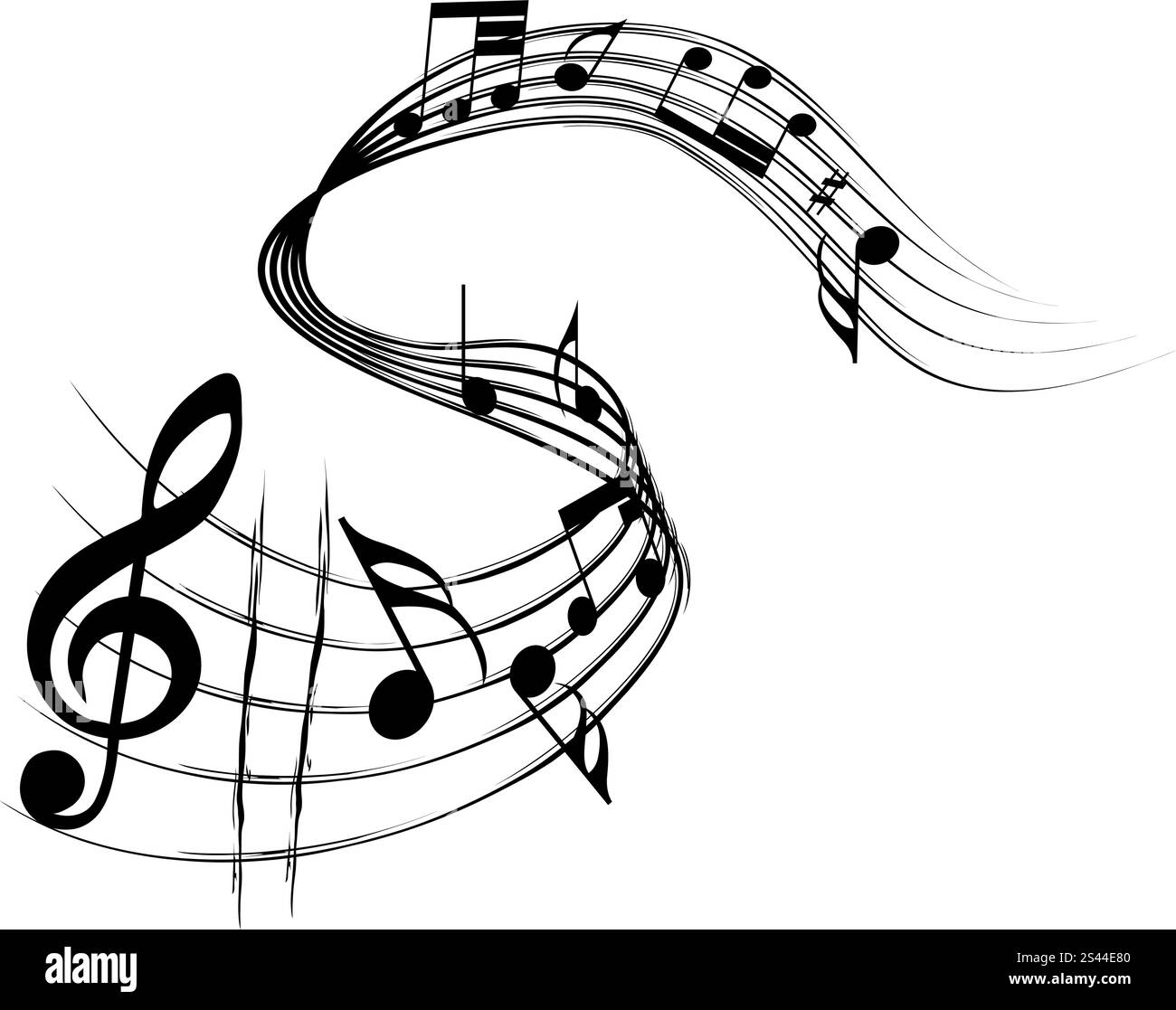 Vector musical notes staff background for design use Stock Vector Image ...