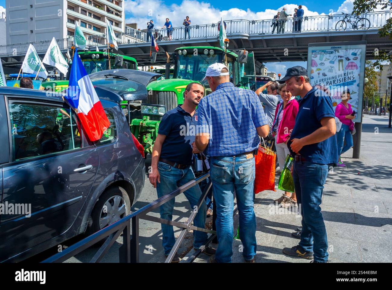 Paris, France, Crowd People, Men, Protest, French Farmers Demonstration ...