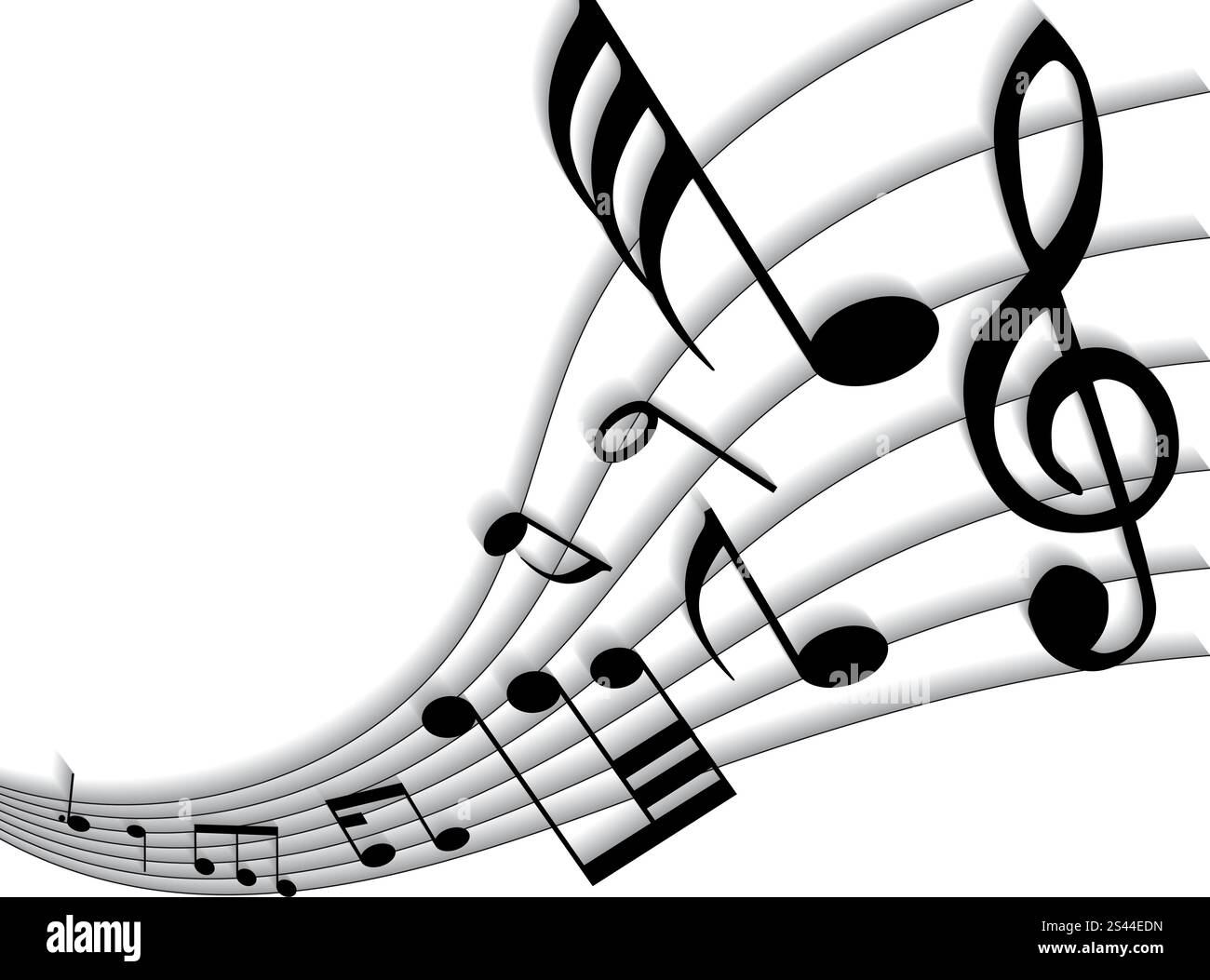 Vector musical notes staff background for design use Stock Vector Image ...