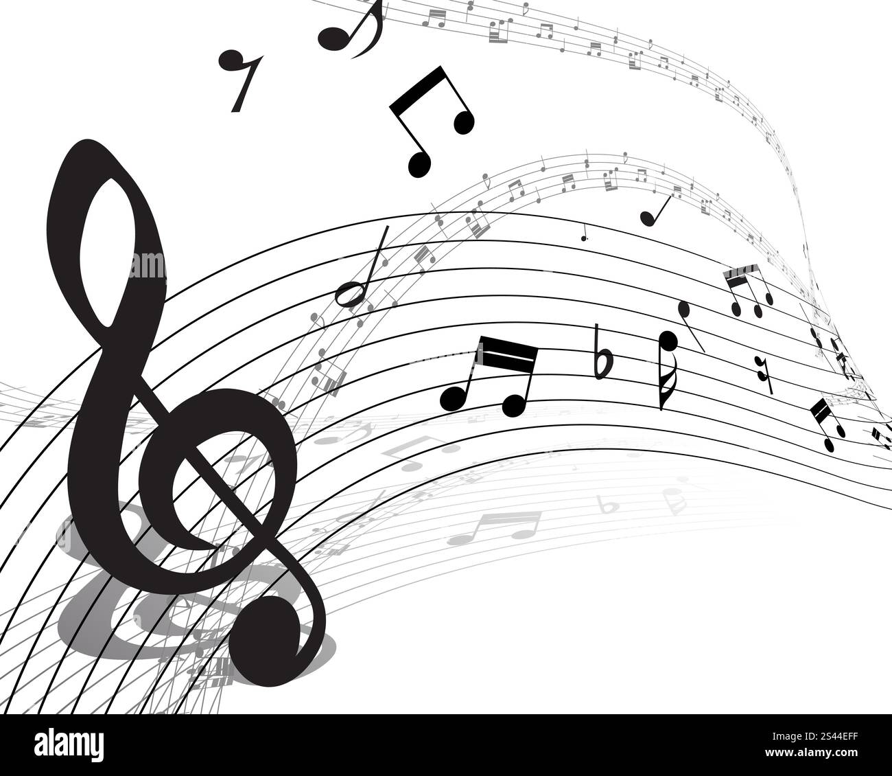 Vector musical notes staff background for design use Stock Vector Image ...
