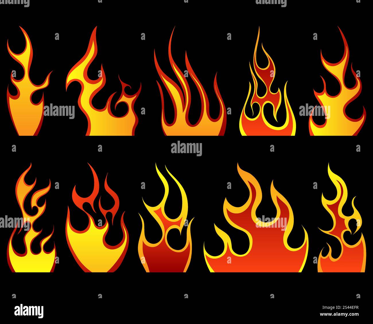 Set of different fire patterns for design use Stock Vector Image & Art ...