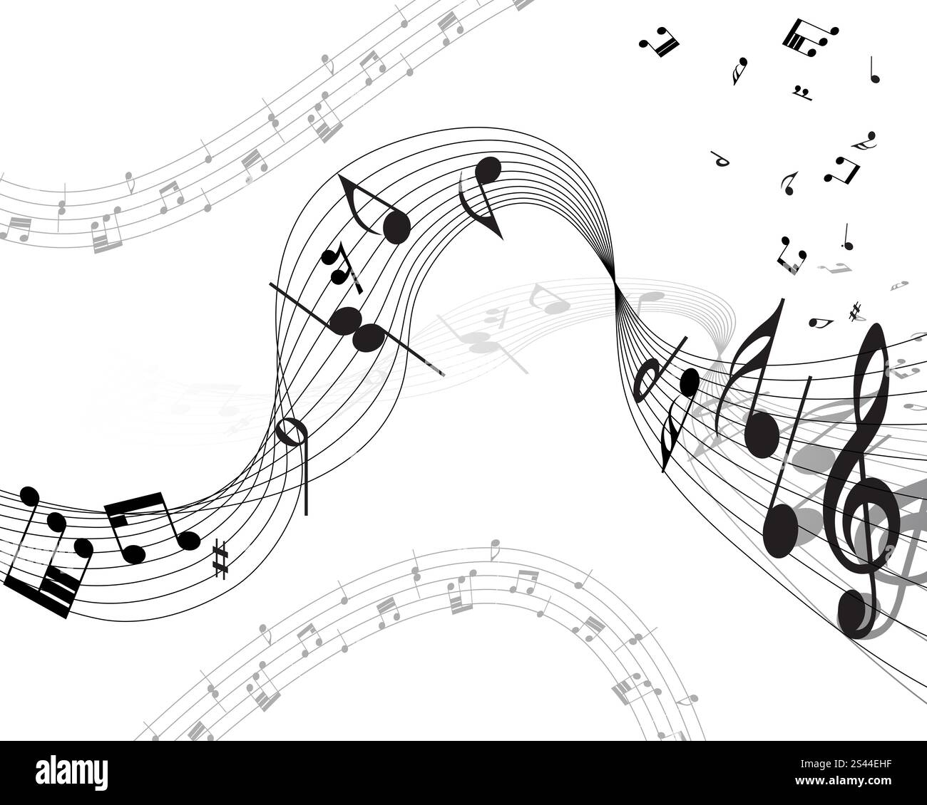 Vector musical notes staff background for design use Stock Vector Image ...