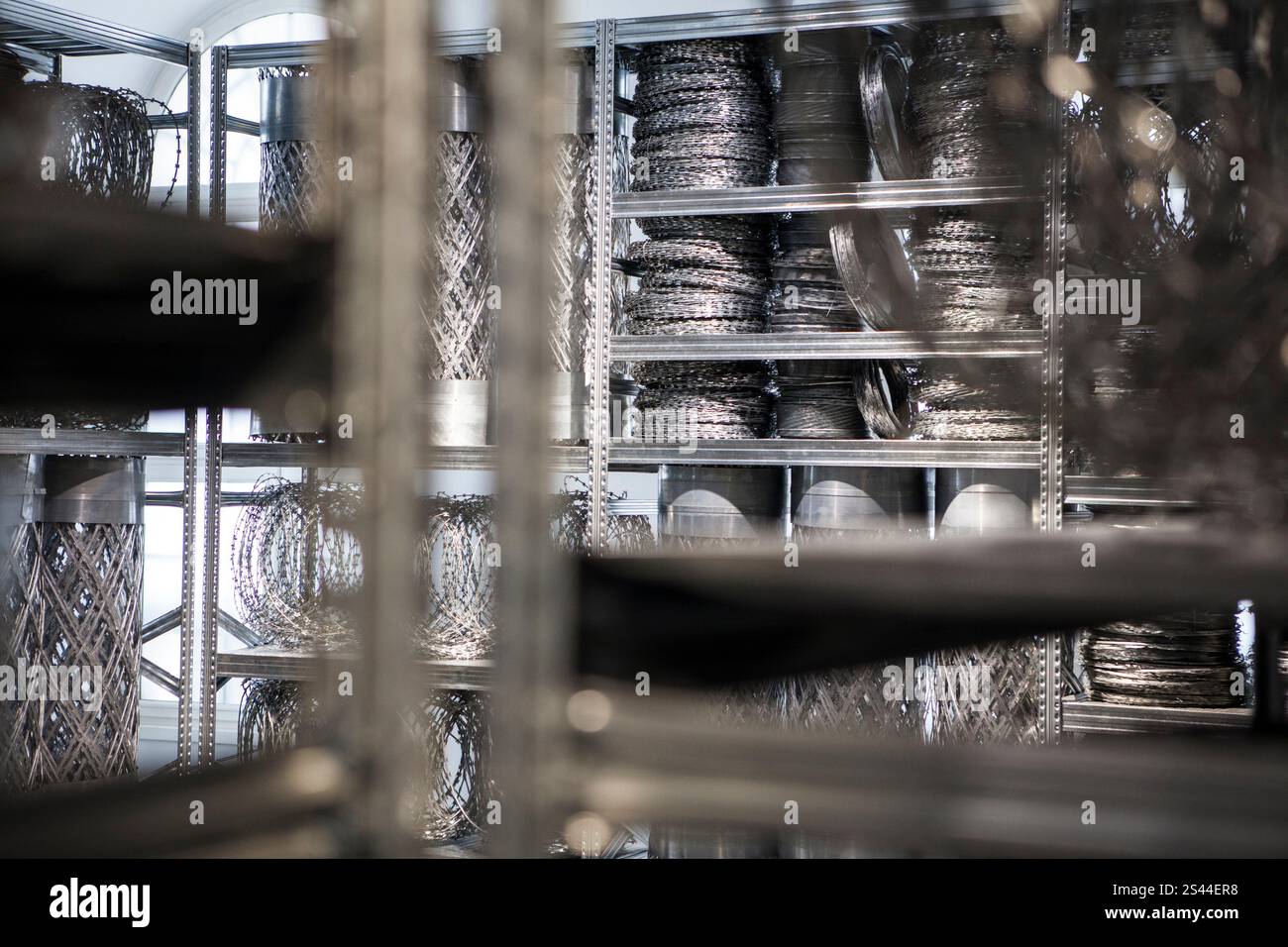 Fencing and steel shelves, „Acropolis Redux; Stathis Logothetis ...