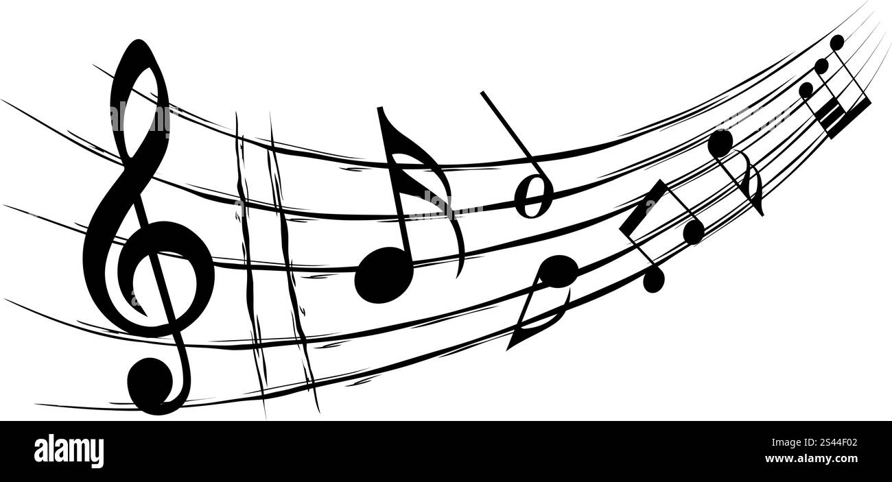 Vector musical notes staff background for design use Stock Vector Image ...