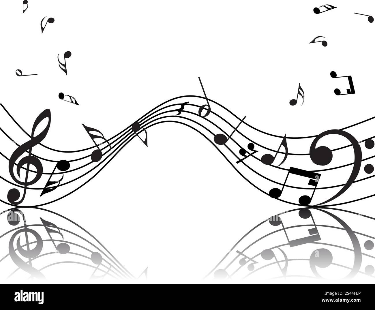 Vector musical notes staff background for design use Stock Vector Image ...