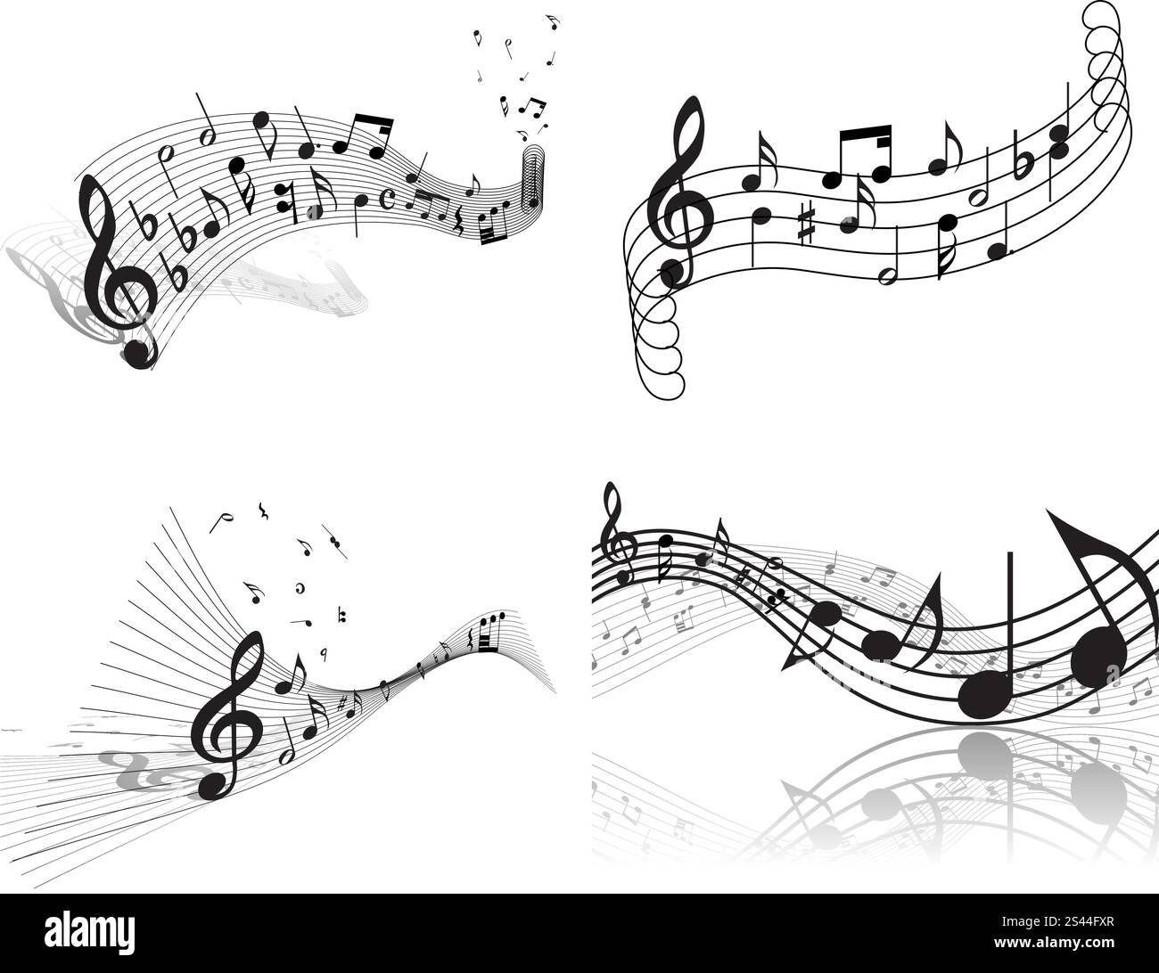 Vector musical notes staff background for design use Stock Vector Image ...