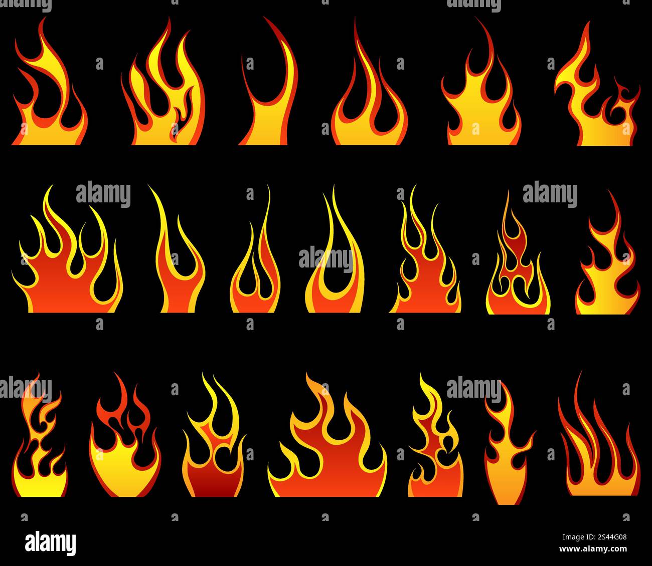 Set of different fire patterns for design use Stock Vector Image & Art ...