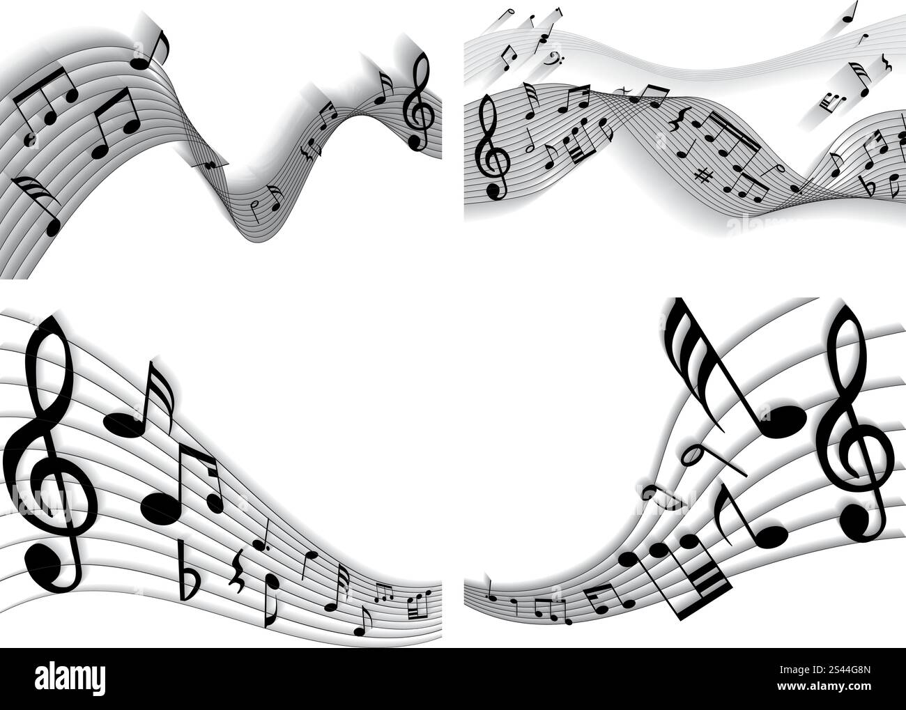 Vector musical notes staff background for design use Stock Vector Image ...