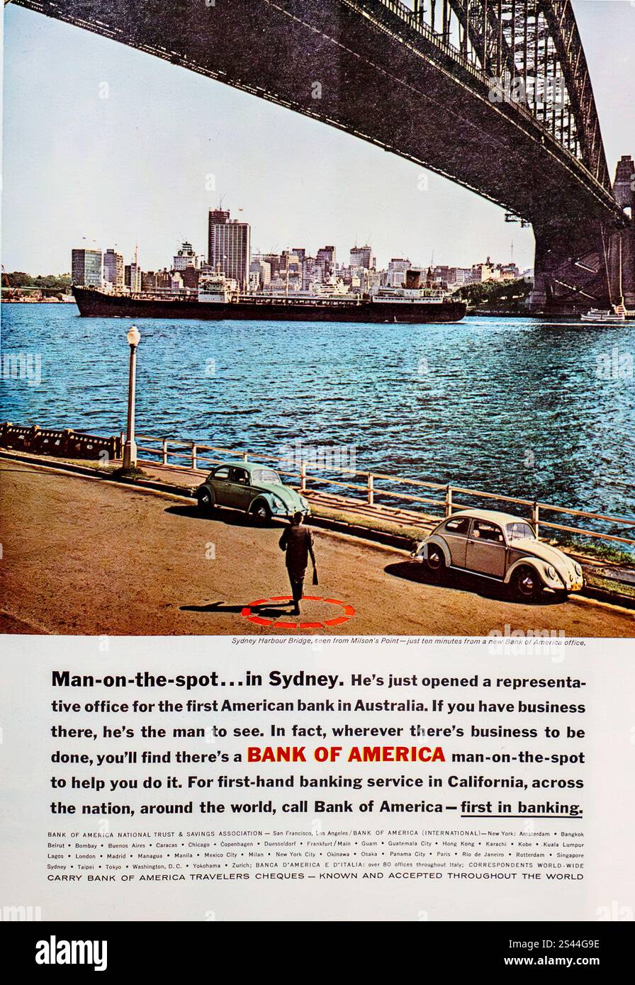 A vintage 1965 advertisement for Bank of America showing their man on ...