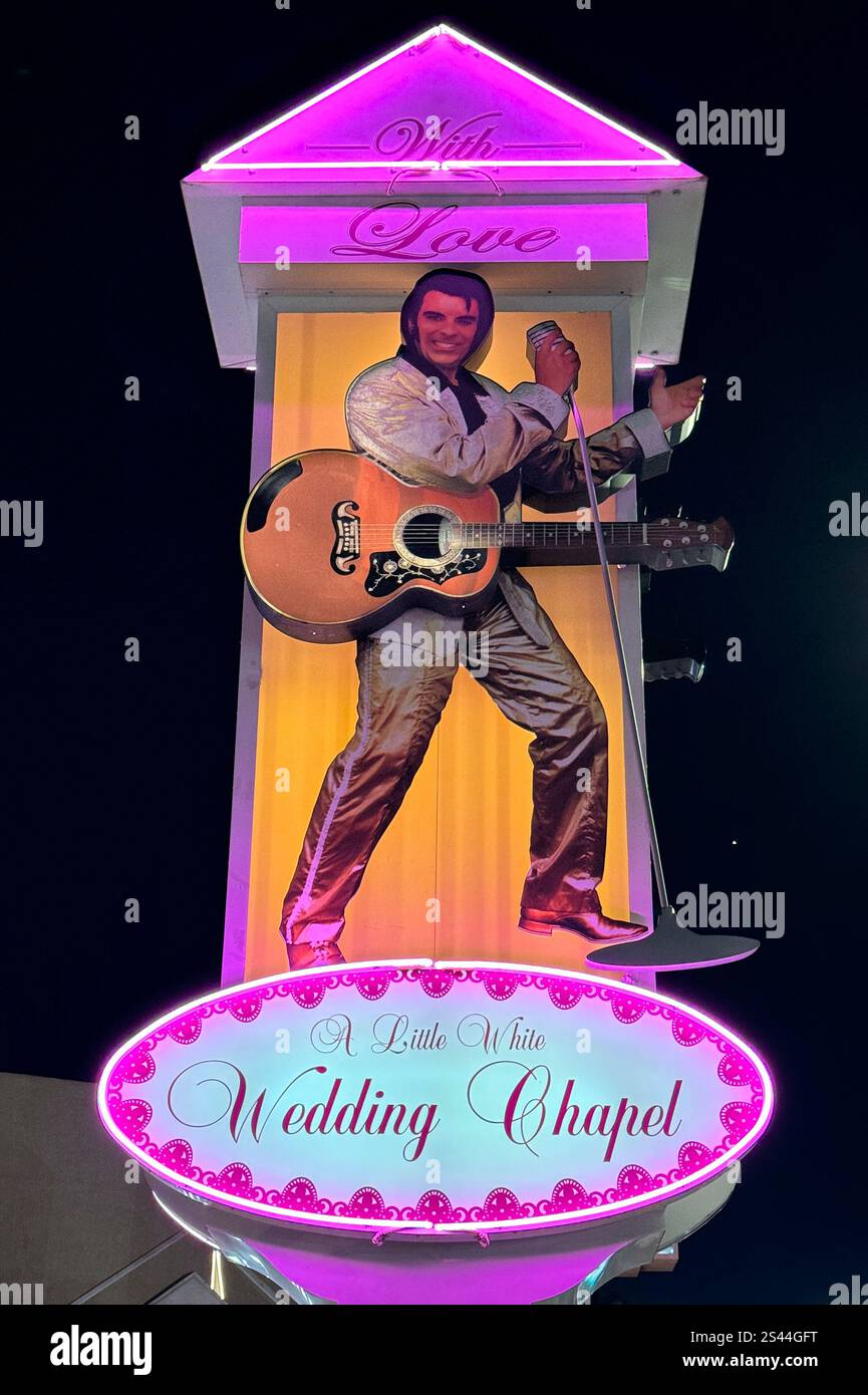 Wedding Chapel neon sign, Las Vegas, Nevada, USA Stock Photo - Alamy