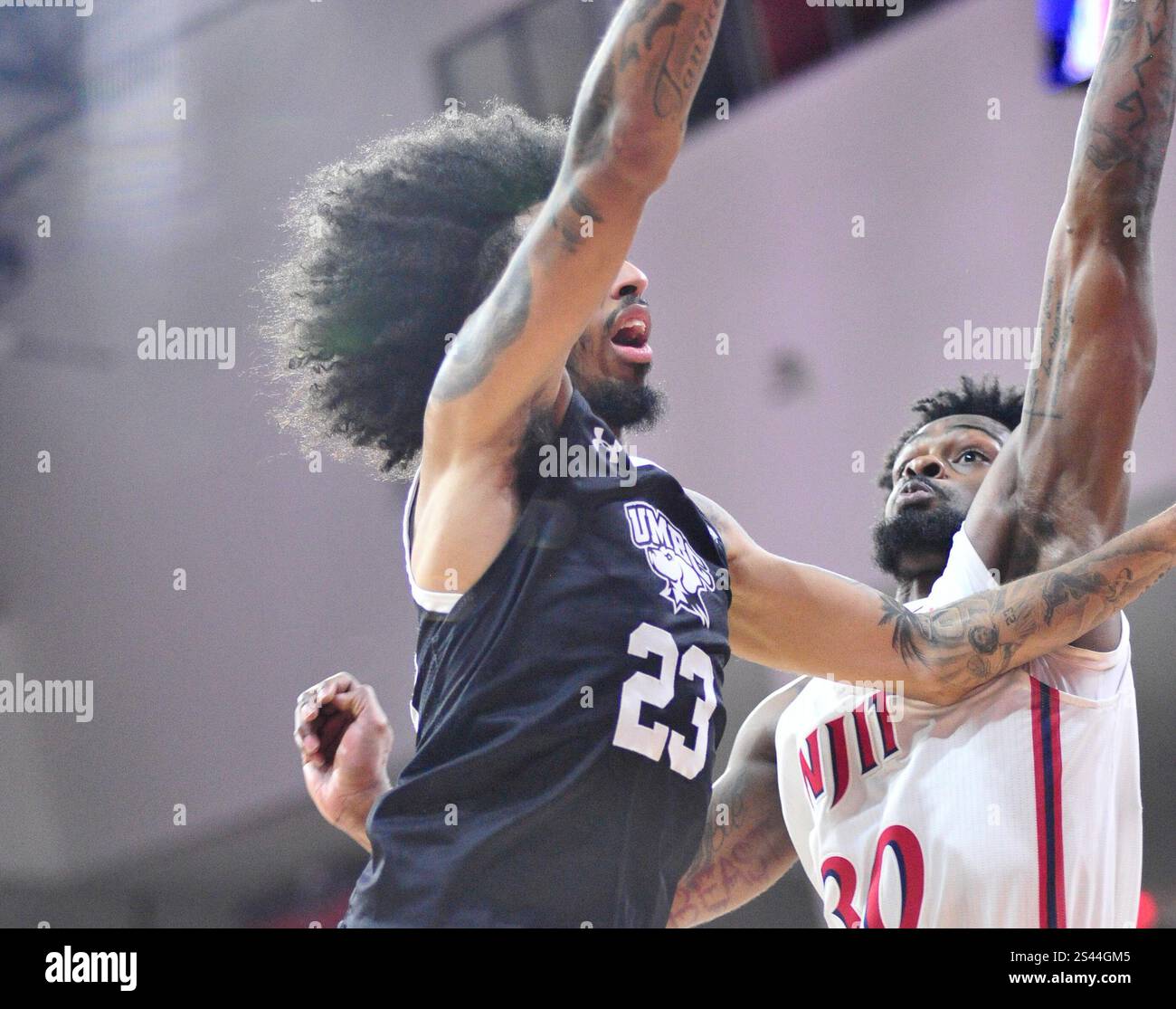 UMBC's Bryce Johnson (23) during the Retrievers Division I matchup ...