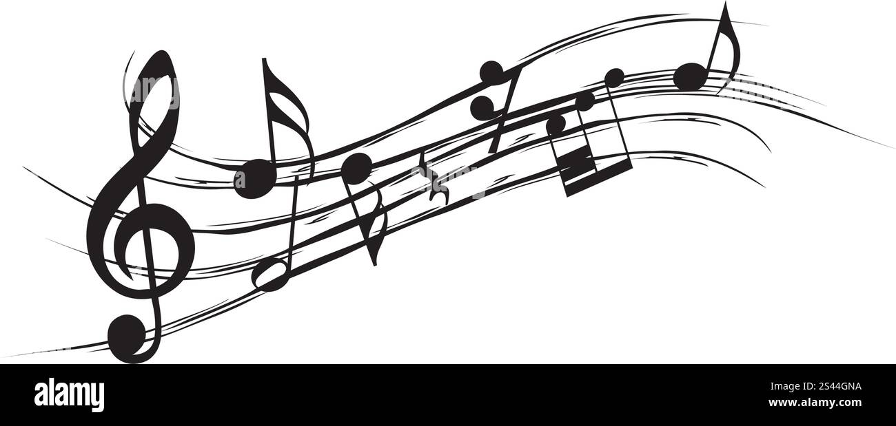 Vector musical notes staff background for design use Stock Vector Image ...