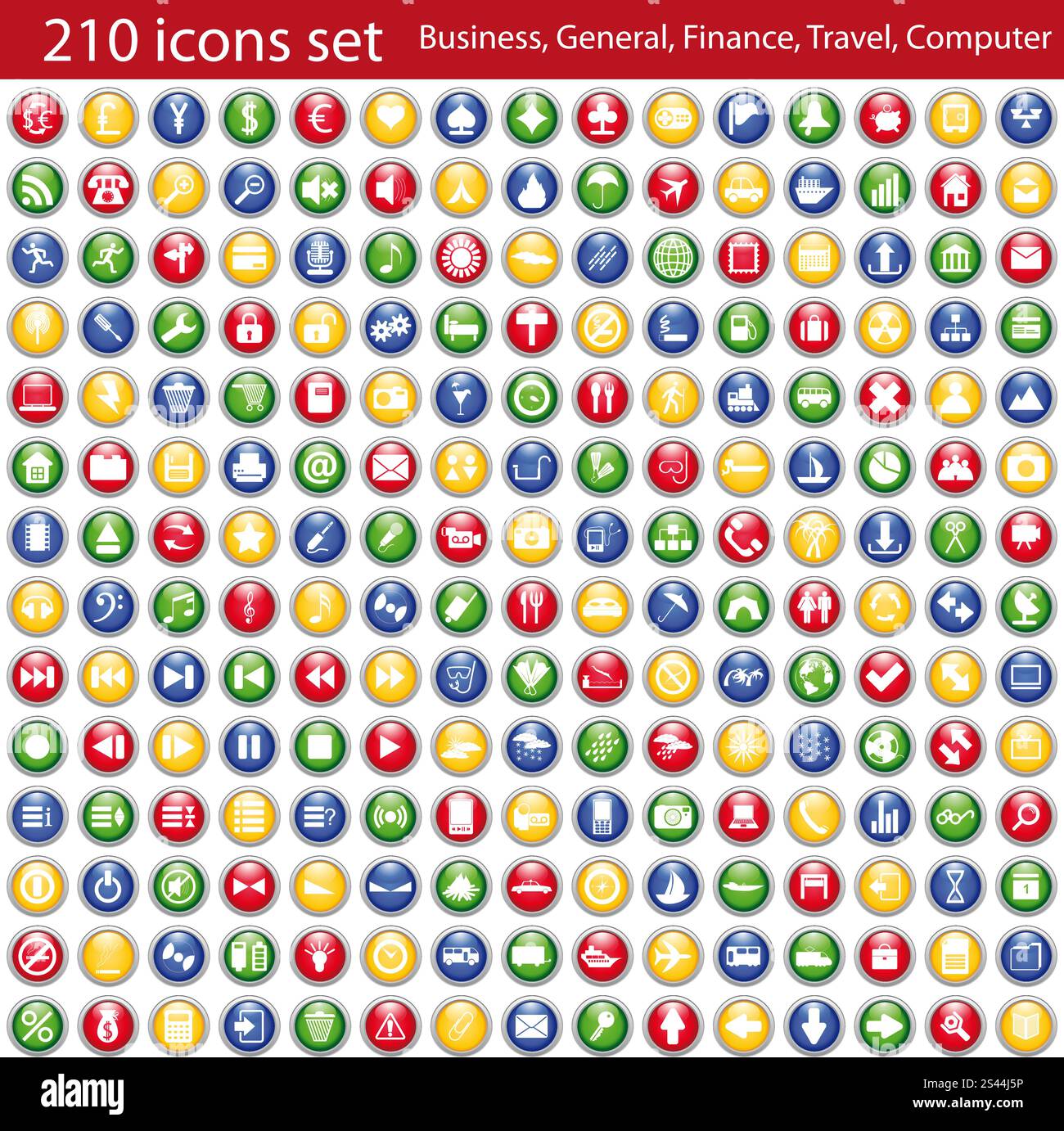 Biggest collection of different icons for using in web design Stock ...