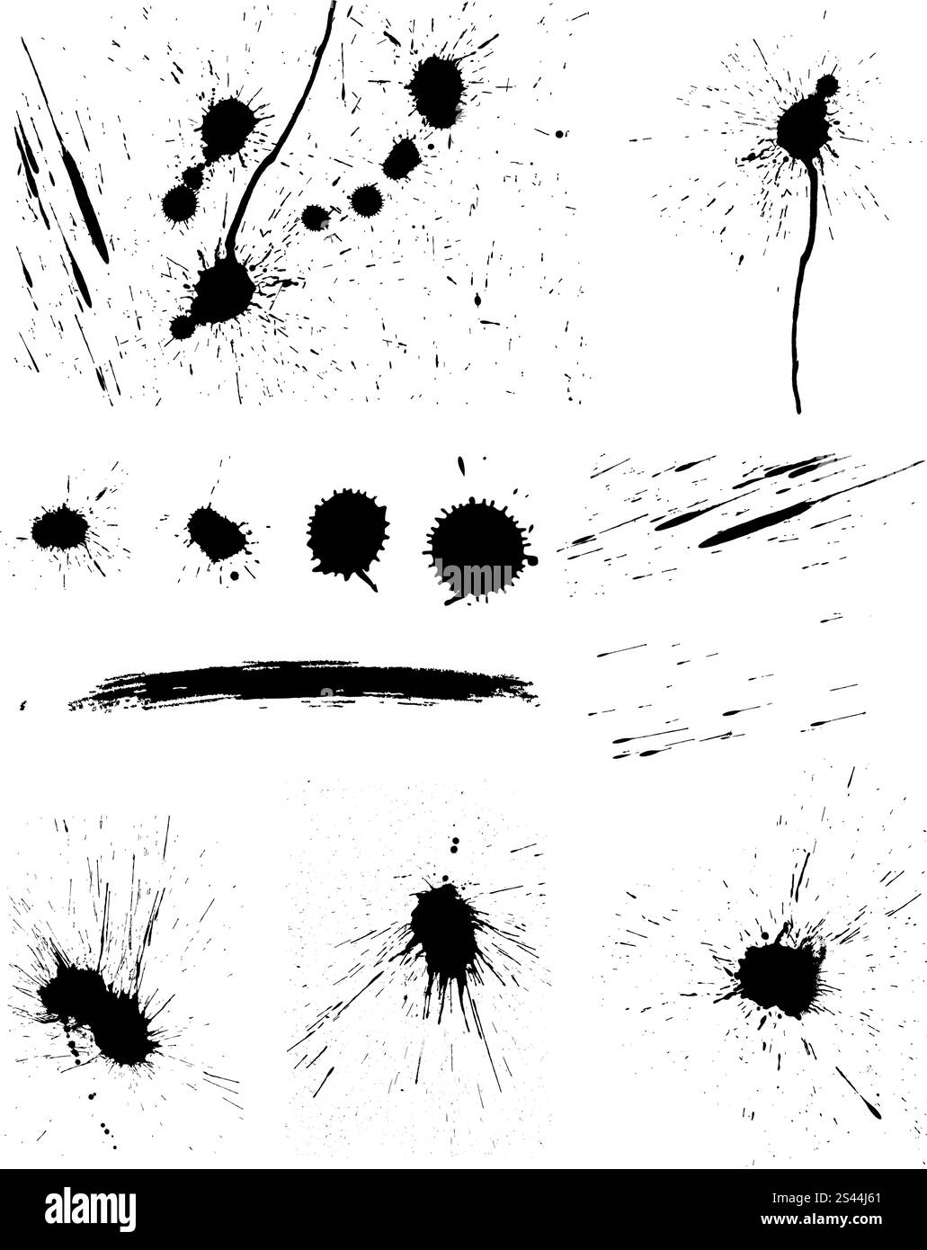 Set ink blots shapes Black and White Stock Photos & Images - Alamy