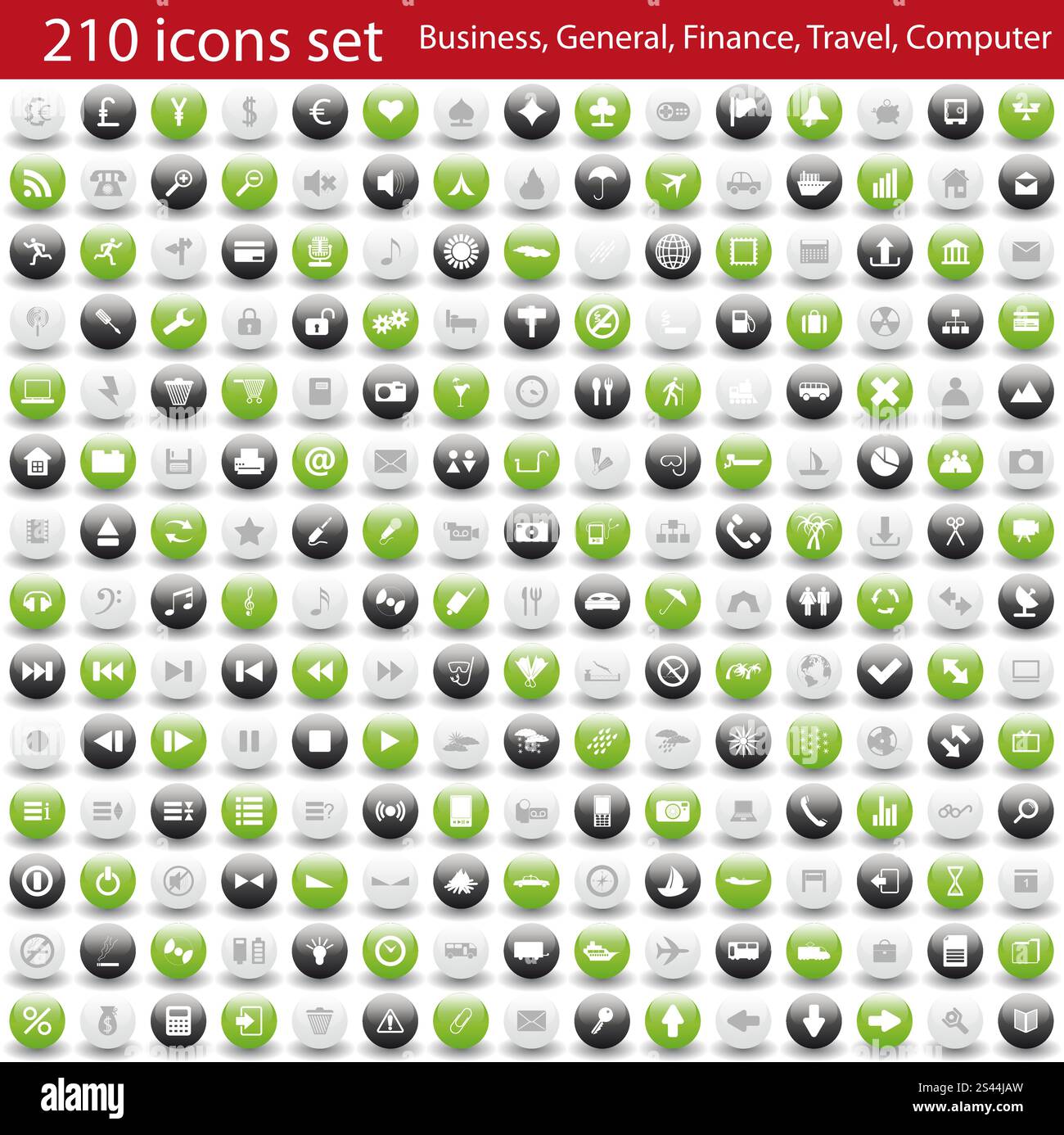 Biggest collection of different icons for using in web design Stock ...