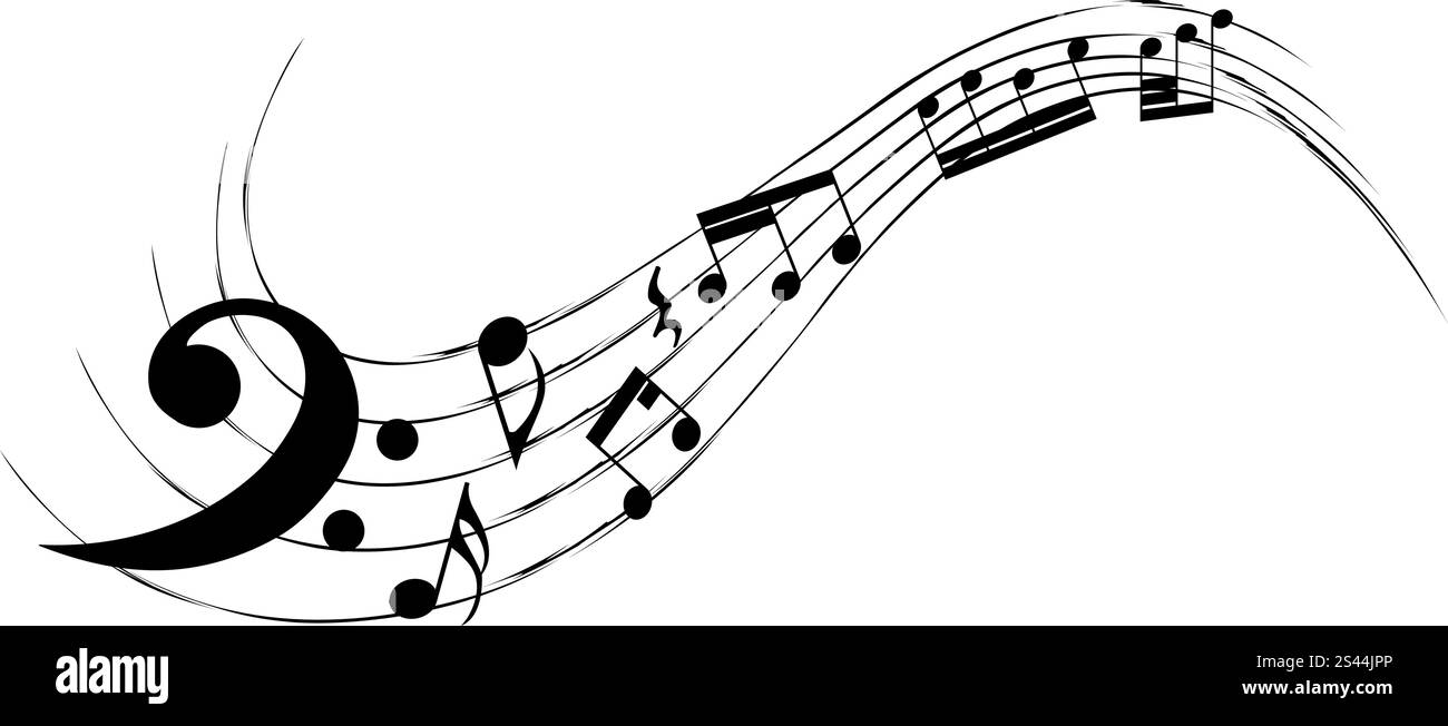 Vector musical notes staff background for design use Stock Vector Image ...