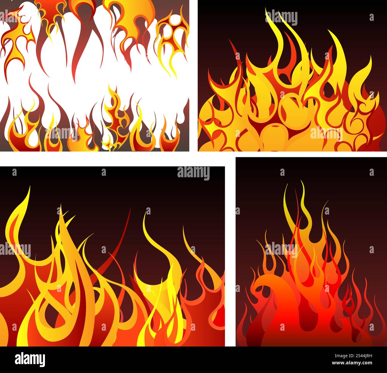 Inferno fire vector backgrounds set for design use Stock Vector Image ...