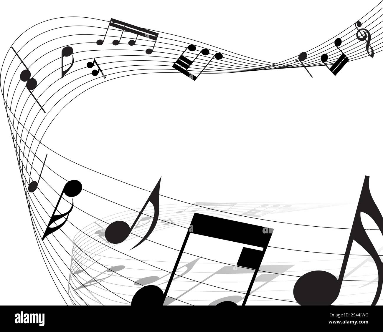 Vector musical notes staff background for design use Stock Vector Image ...