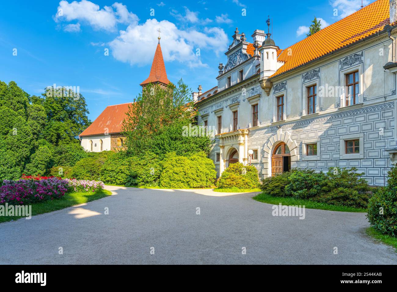 Pruhonice Castle showcases the stunning Church of the Nativity of the ...