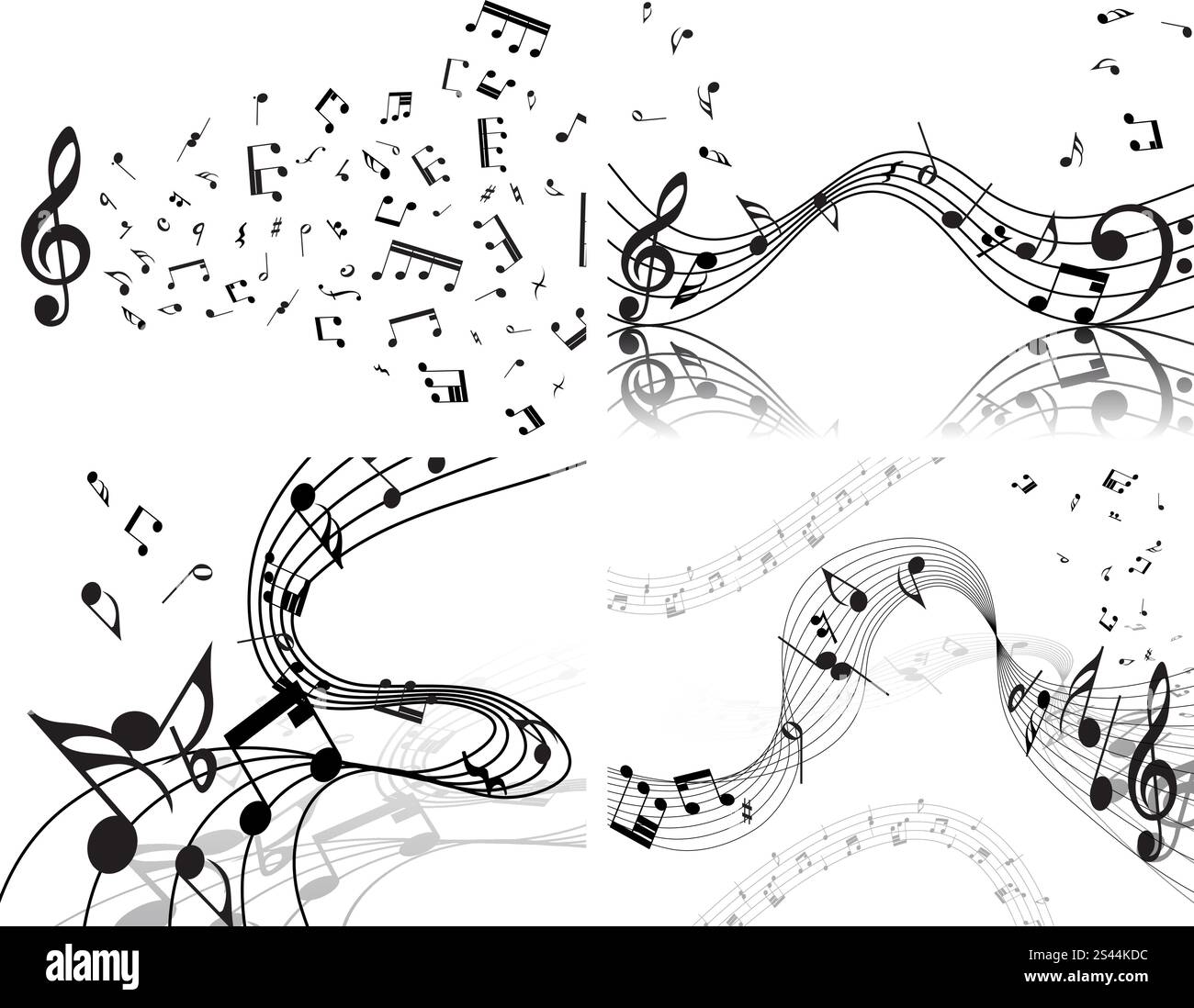 Vector musical notes staff background for design use Stock Vector Image ...
