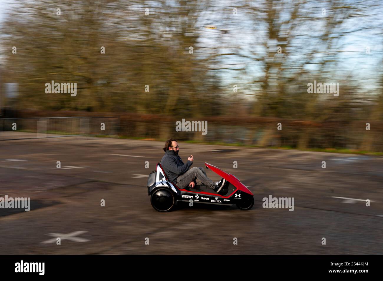 Sinclair C5 enthusiasts at a gathering at Alexandra Palace in London to ...