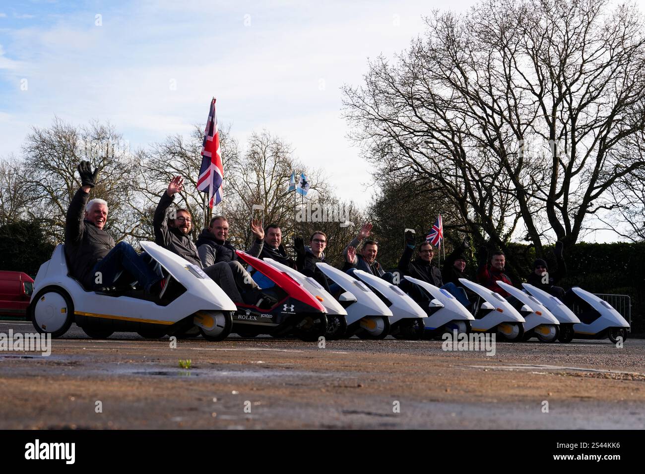 Sinclair C5 enthusiasts at a gathering at Alexandra Palace in London to ...