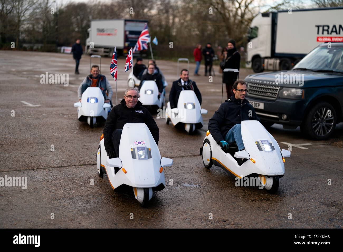 Sinclair C5 enthusiasts at a gathering at Alexandra Palace in London to ...