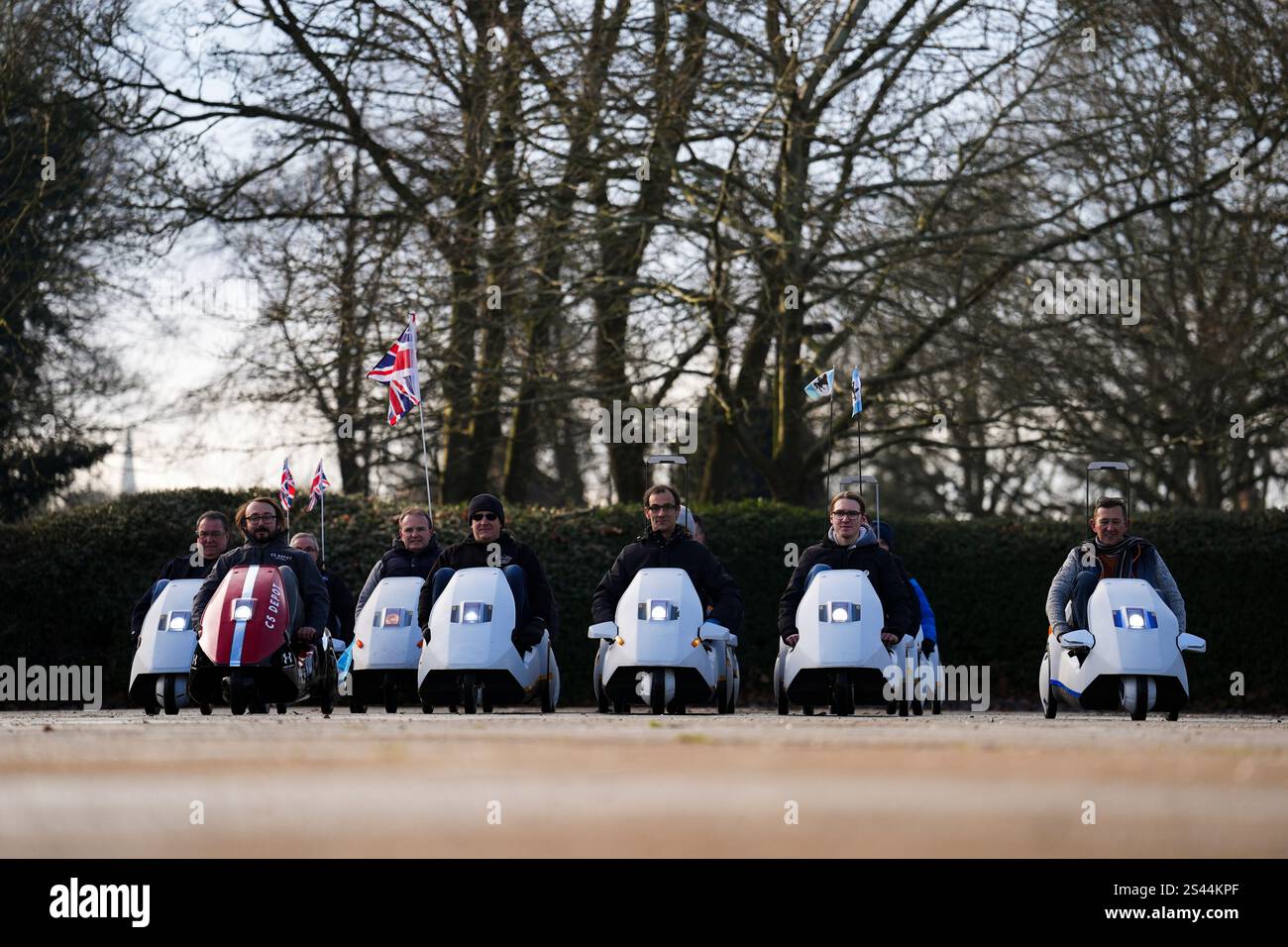 Sinclair C5 enthusiasts at a gathering at Alexandra Palace in London to ...
