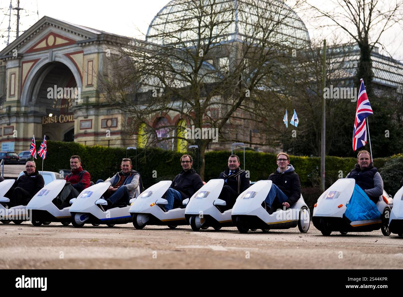 Sinclair C5 enthusiasts at a gathering at Alexandra Palace in London to ...