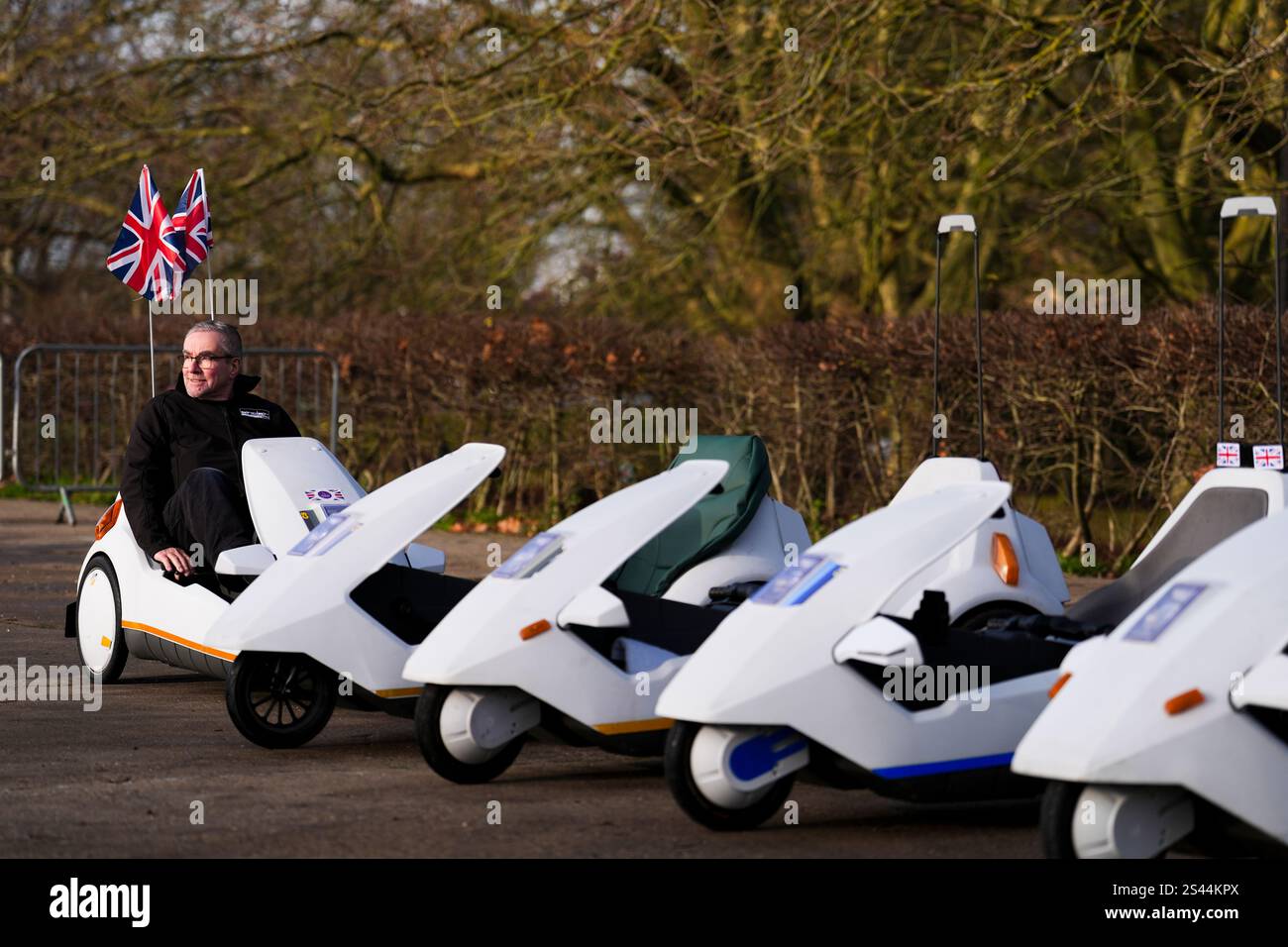 Sinclair C5 enthusiasts at a gathering at Alexandra Palace in London to ...