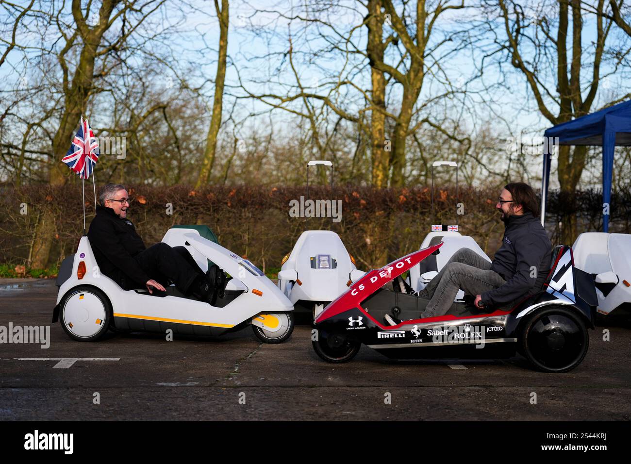Sinclair C5 enthusiasts at a gathering at Alexandra Palace in London to ...