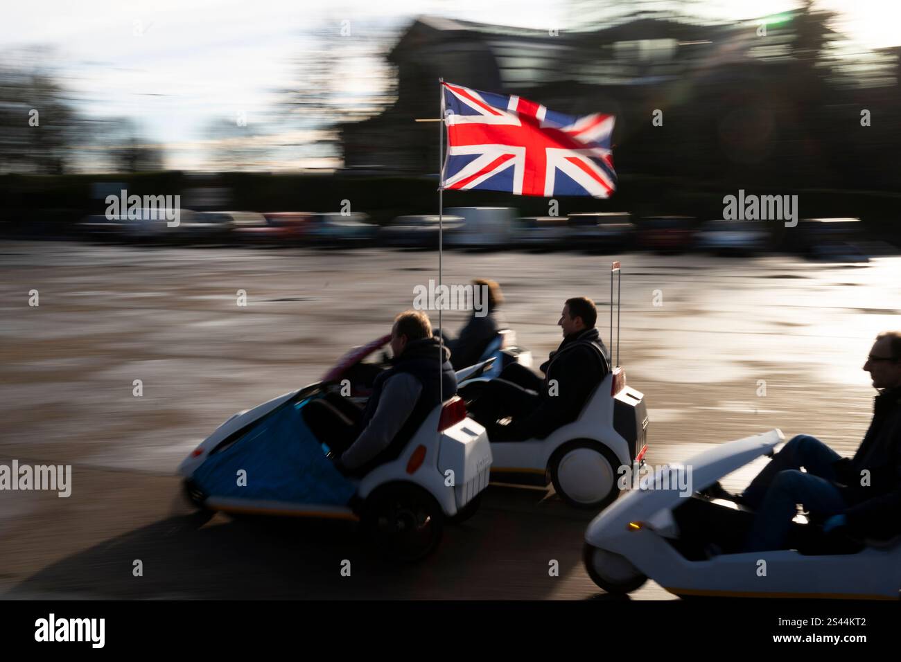 Sinclair C5 enthusiasts at a gathering at Alexandra Palace in London to ...