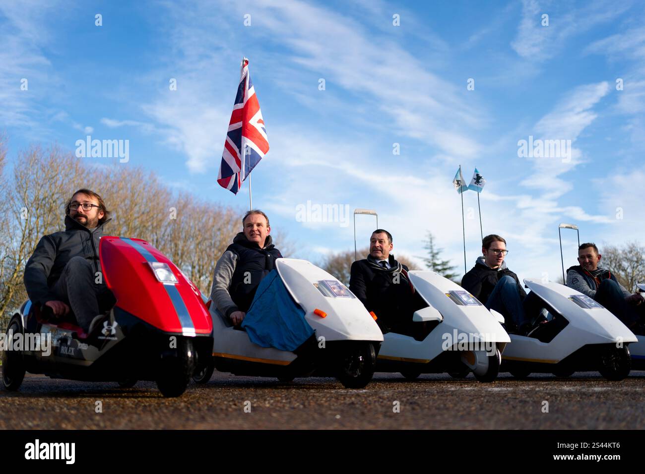 Sinclair C5 enthusiasts at a gathering at Alexandra Palace in London to ...