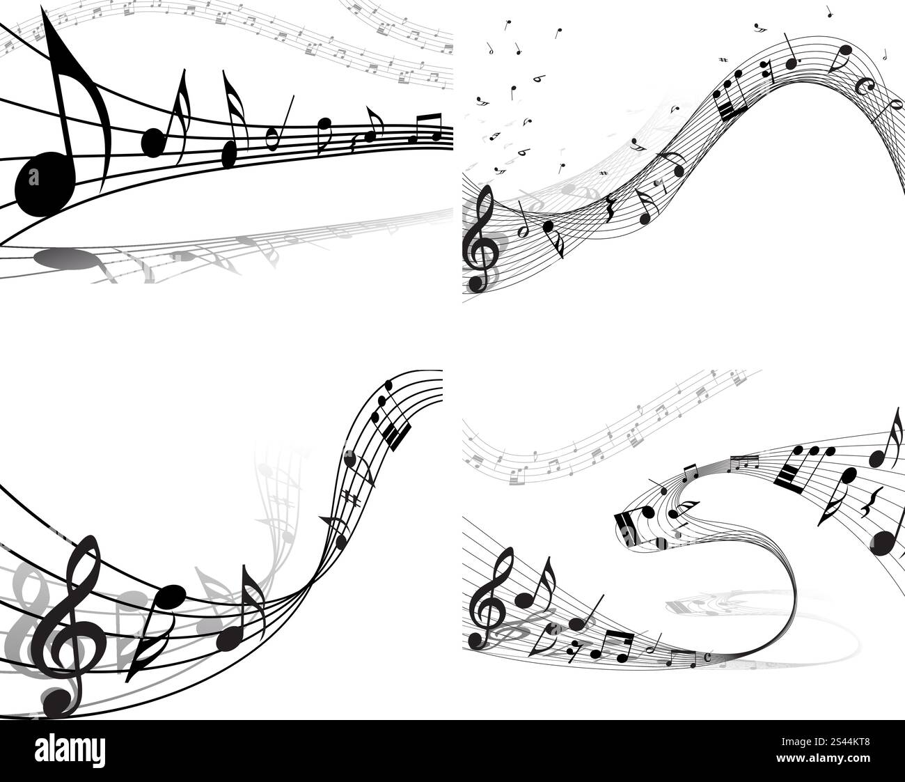 Vector musical notes staff background for design use Stock Vector Image ...