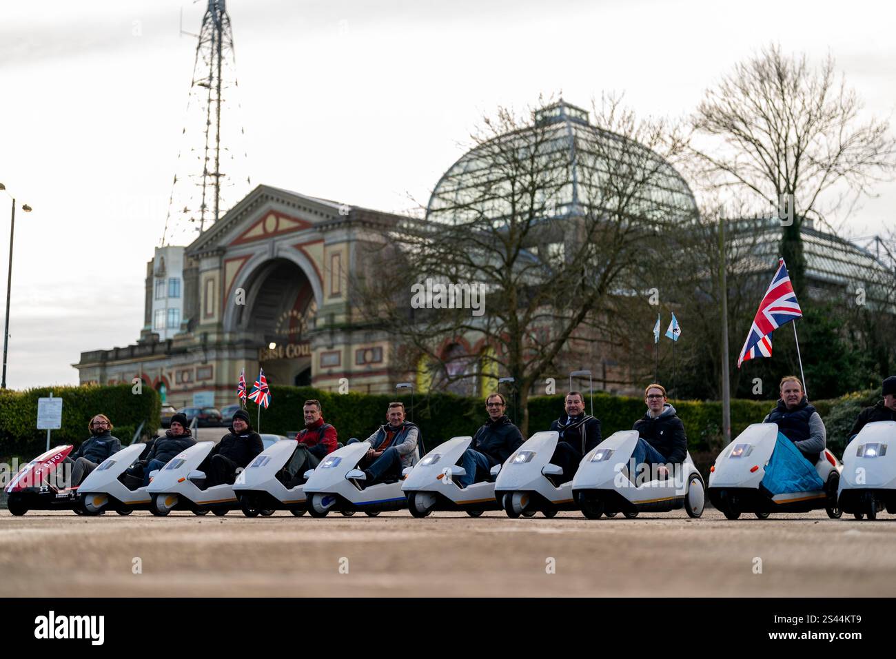 Sinclair C5 enthusiasts at a gathering at Alexandra Palace in London to ...