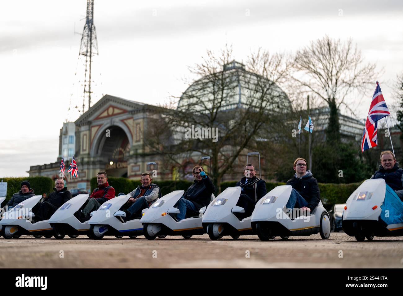 Sinclair C5 enthusiasts at a gathering at Alexandra Palace in London to ...