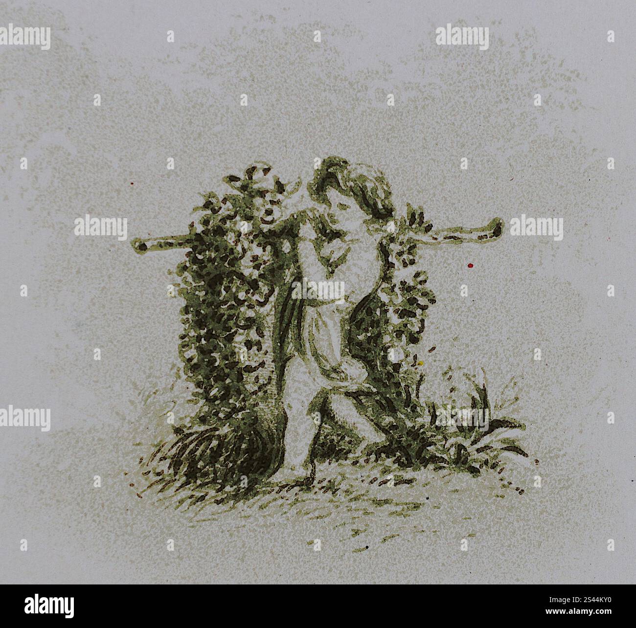 A child with a heavy load. A line drawing from Sonnet XXXVII: As a ...