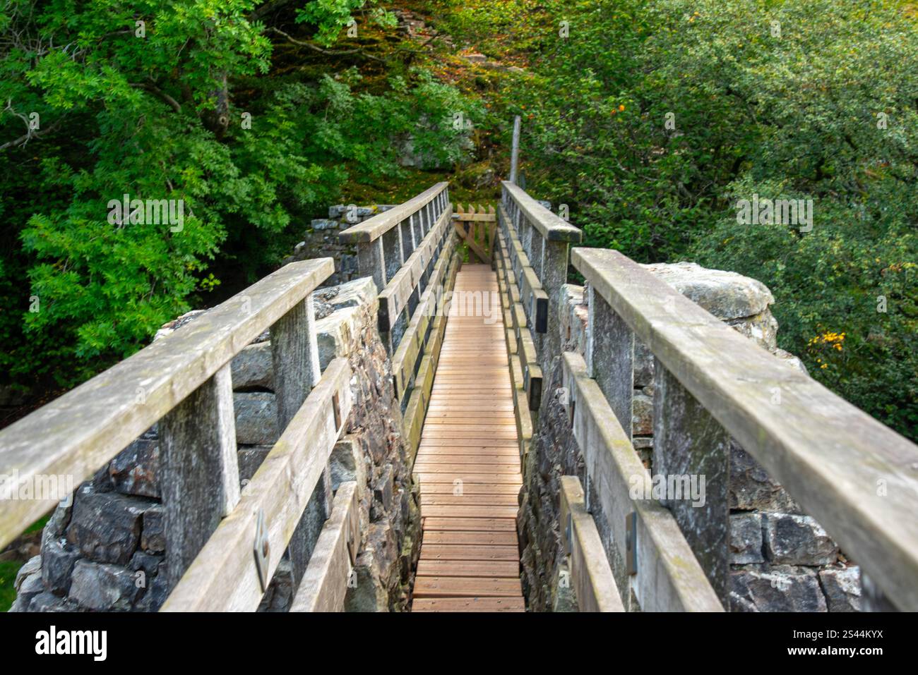 Ramps Holme Bridge, footbridge over the river Swale in Swaledale in the ...
