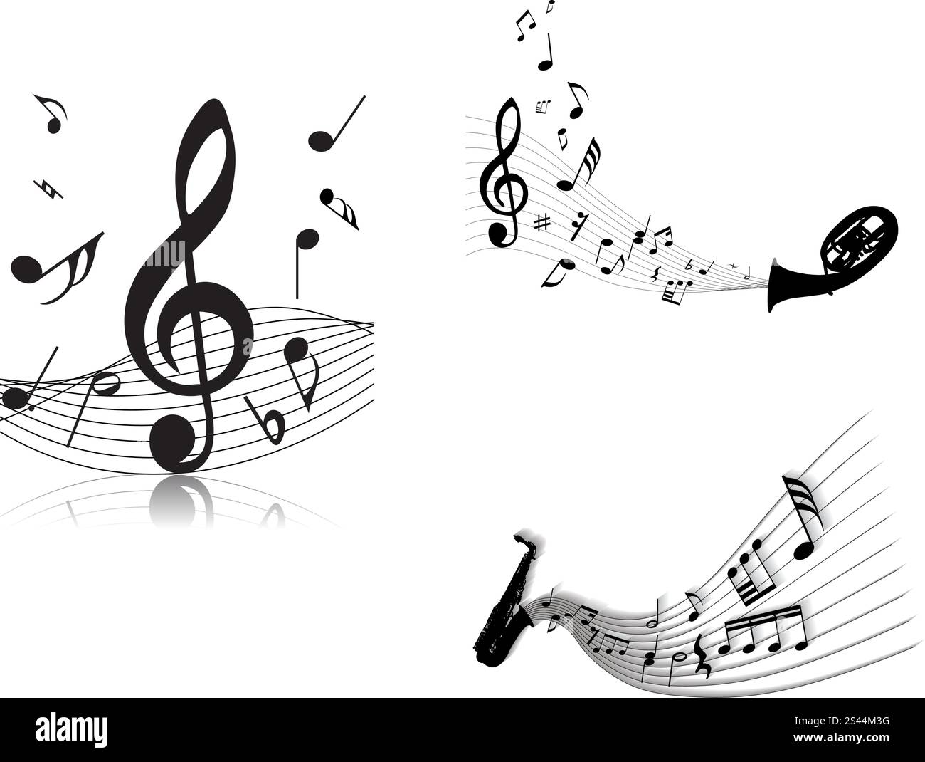Vector musical notes staff background for design use Stock Vector Image ...