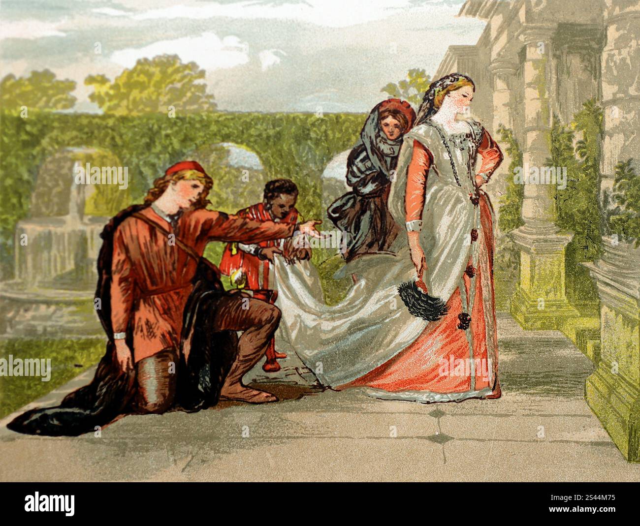 A well-to-do lady. A colour lithograph illustration from Twelfth Night ...