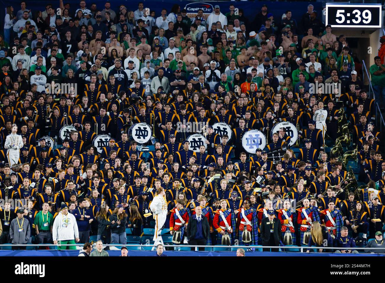 MIAMI GARDENS, FL - JANUARY 09: The Notre Dame Marching Band in the ...