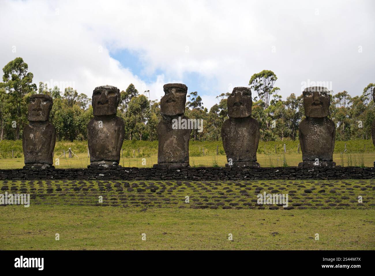 Ahu Akivi is an inland site of seven Moai facing the Pacific Ocean and ...