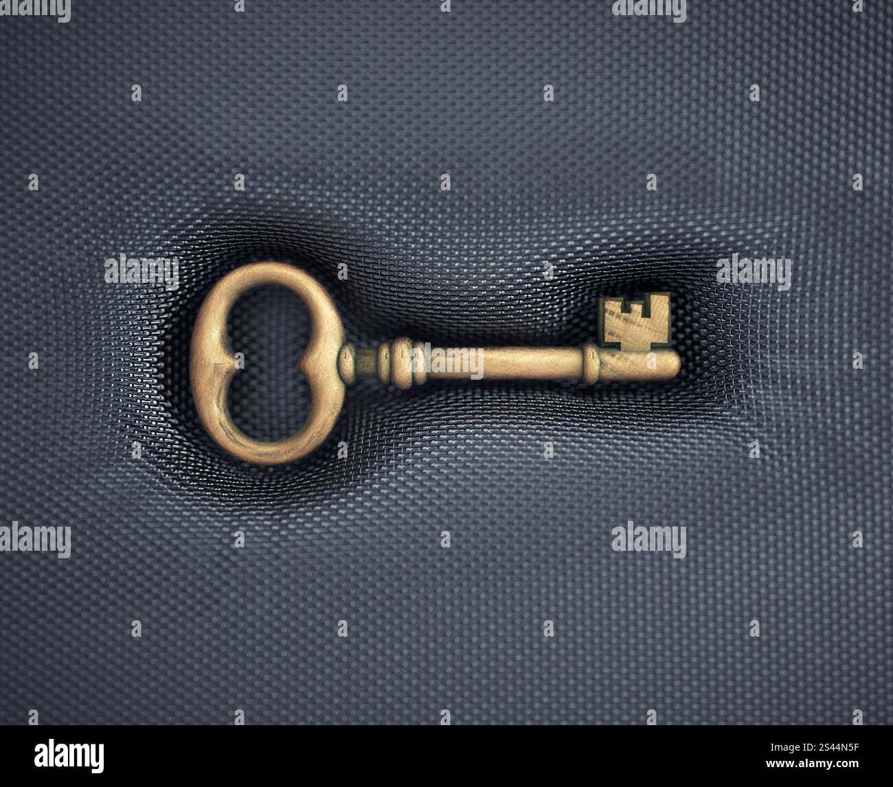 A golden old style key. This is a 3d render illustration Stock Photo ...