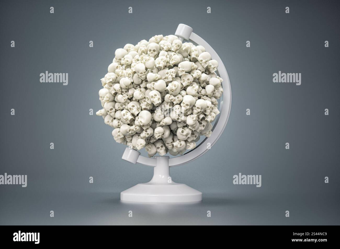 Earth globe made of skulls. Apocalypse and natural disaster concept ...