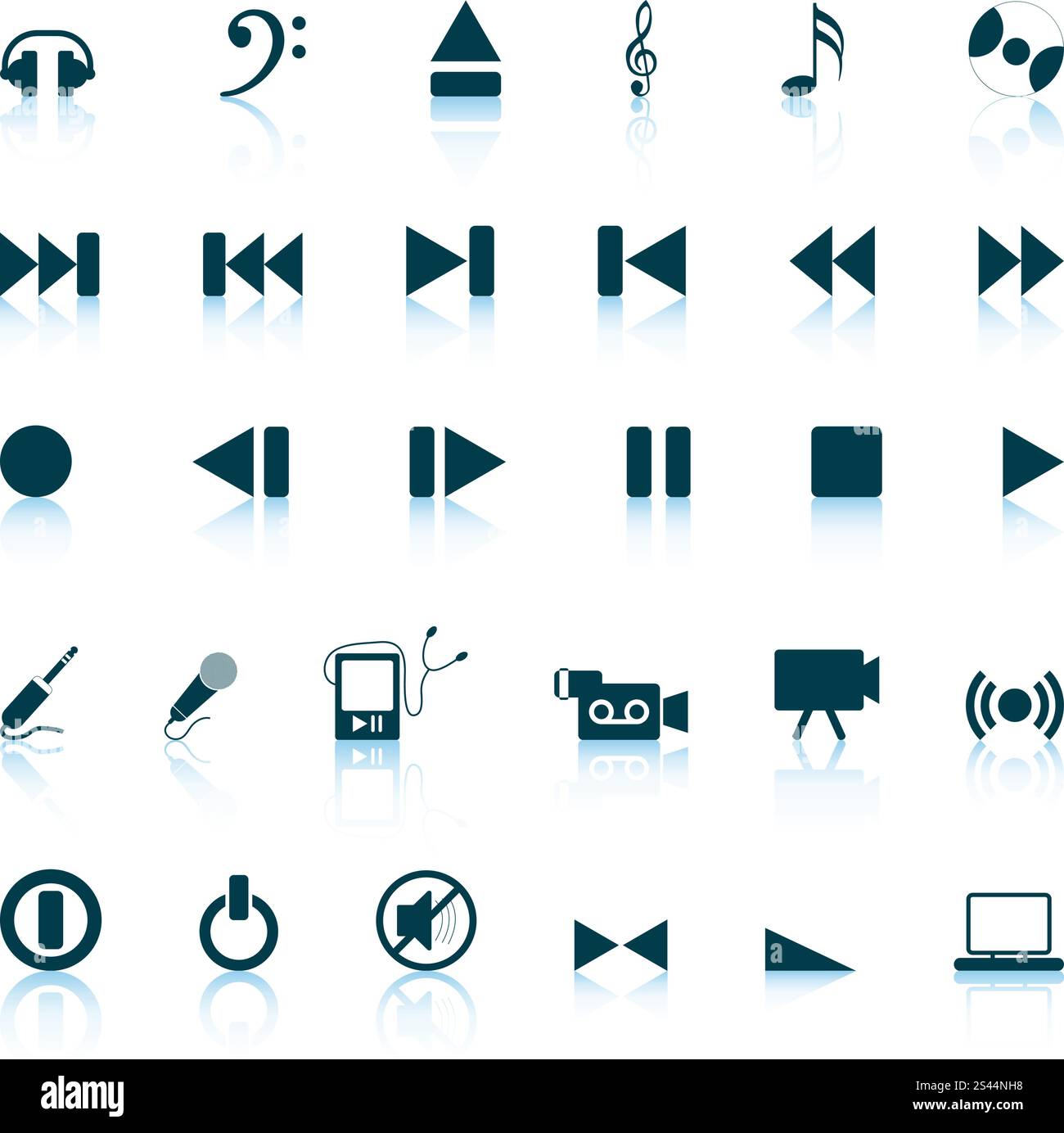 Vector collection of different music themes icons Stock Vector Image ...