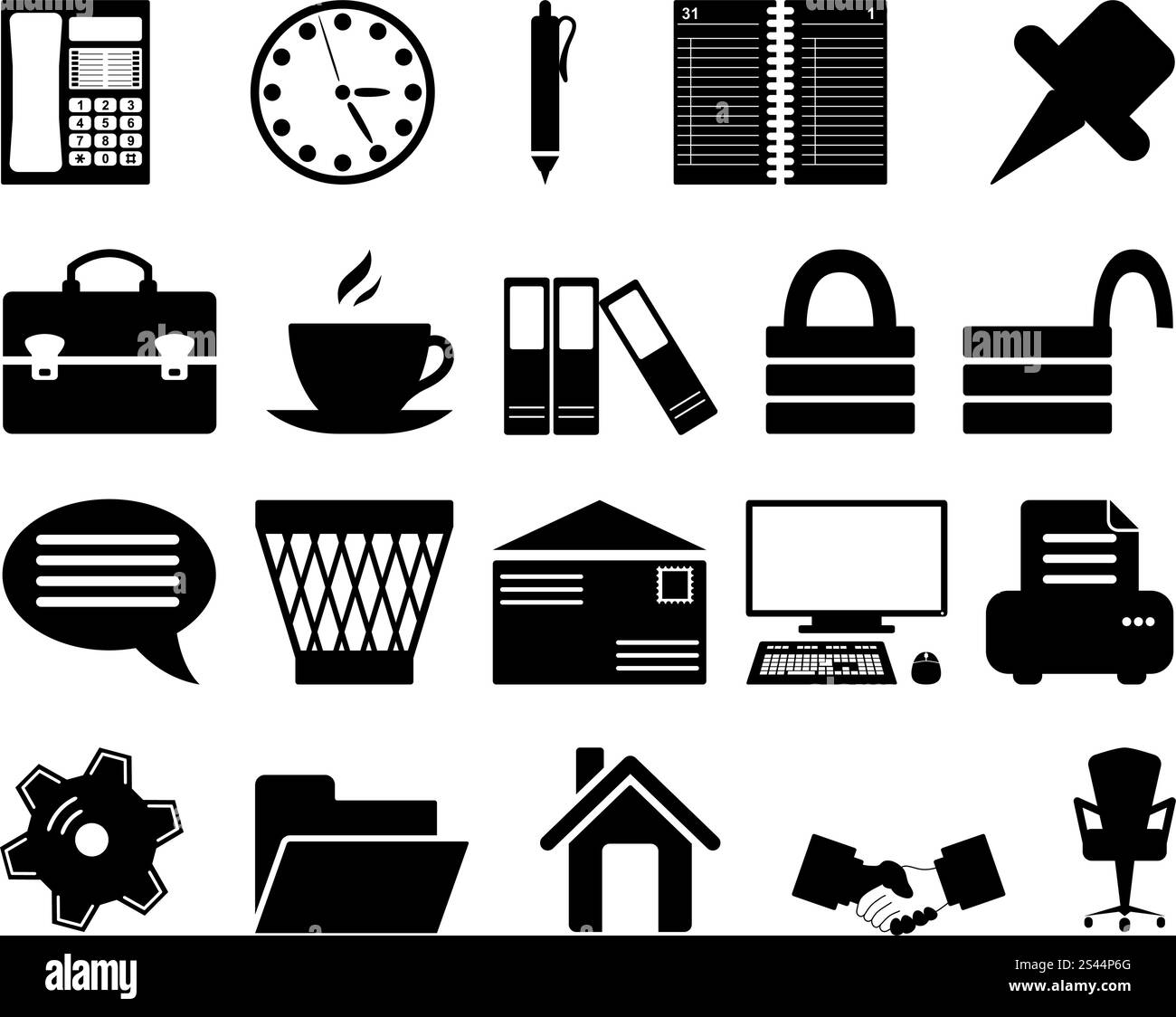 Business and office set of different vector web icons Stock Vector ...