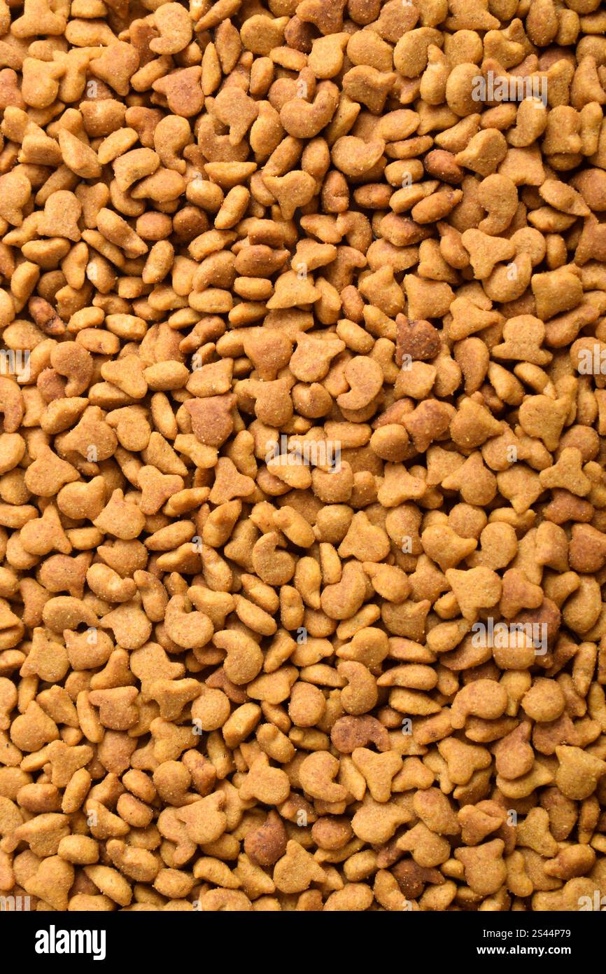Texture of Pet Food. Dry Cat Food. Pile of pet food. Dry pet food ...