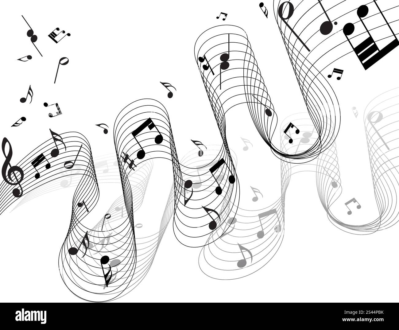 Vector musical notes staff background for design use Stock Vector Image ...