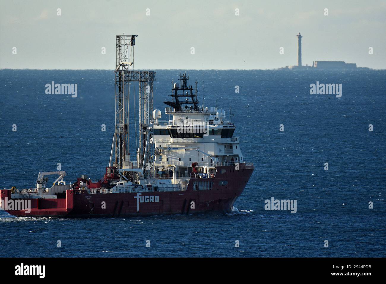 View of the Fugro Quest leaving Marseille. The research vessel Fugro ...