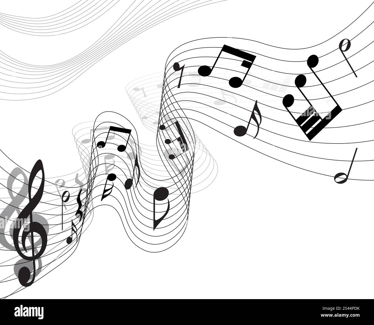 Vector musical notes staff background for design use Stock Vector Image ...